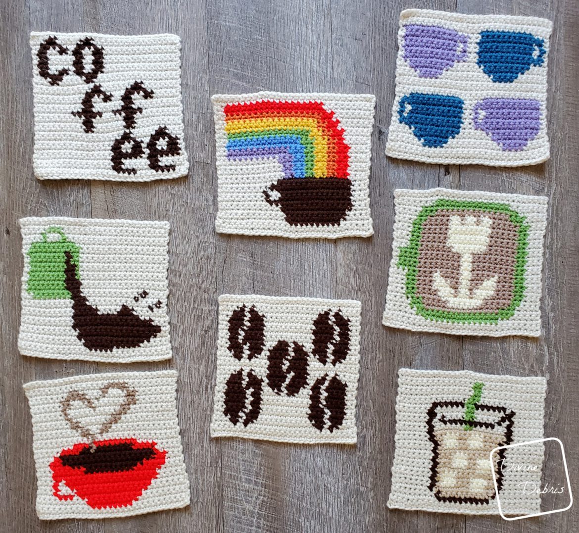 Coffee Tapestry Square Afghan Project – Square 8 - Divine Debris