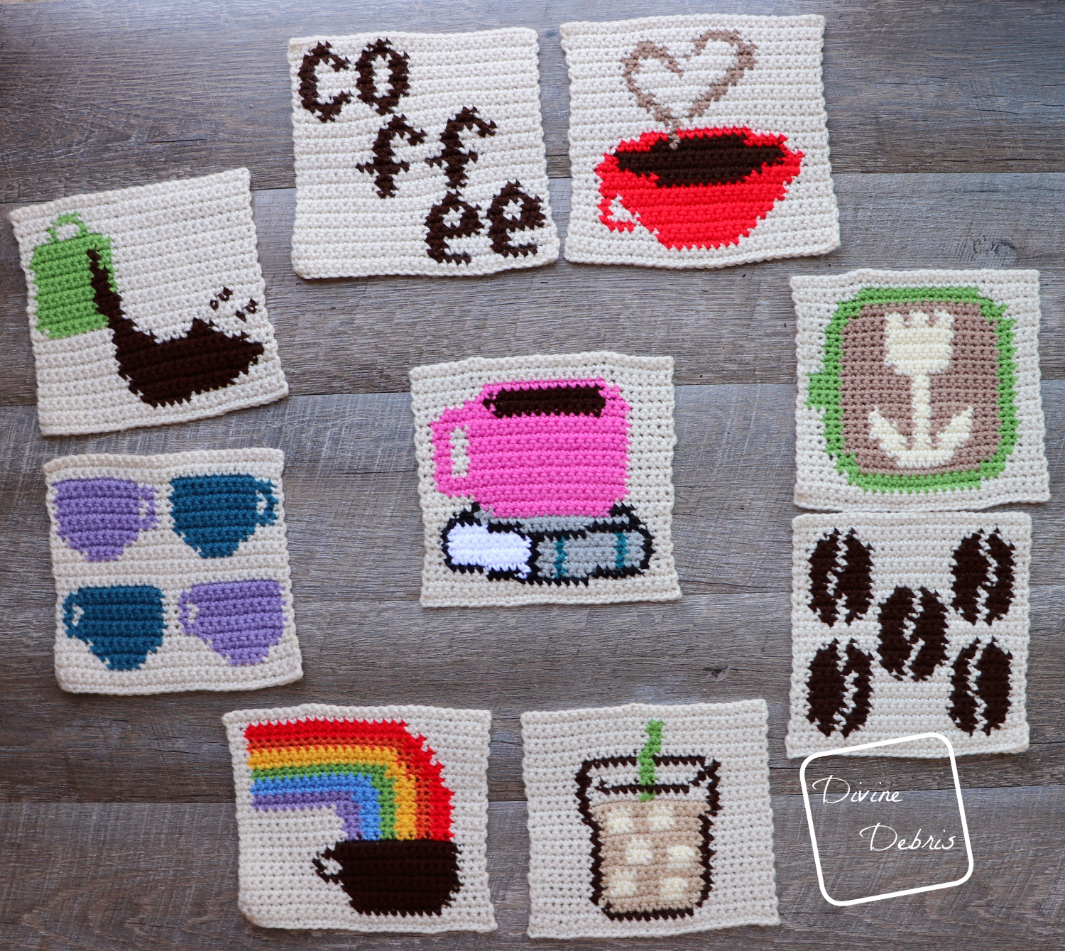 Coffee Tapestry Square Afghan Project – Square 9