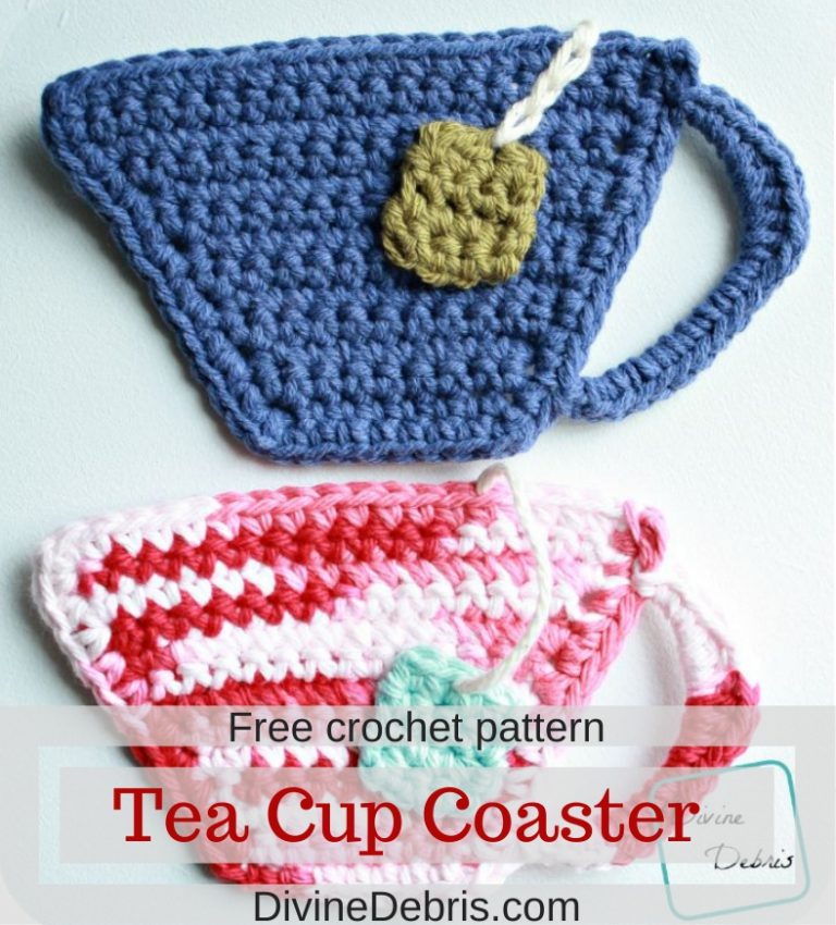 Free Tea Cup Coaster/ Applique Crochet Pattern by Divine Debris
