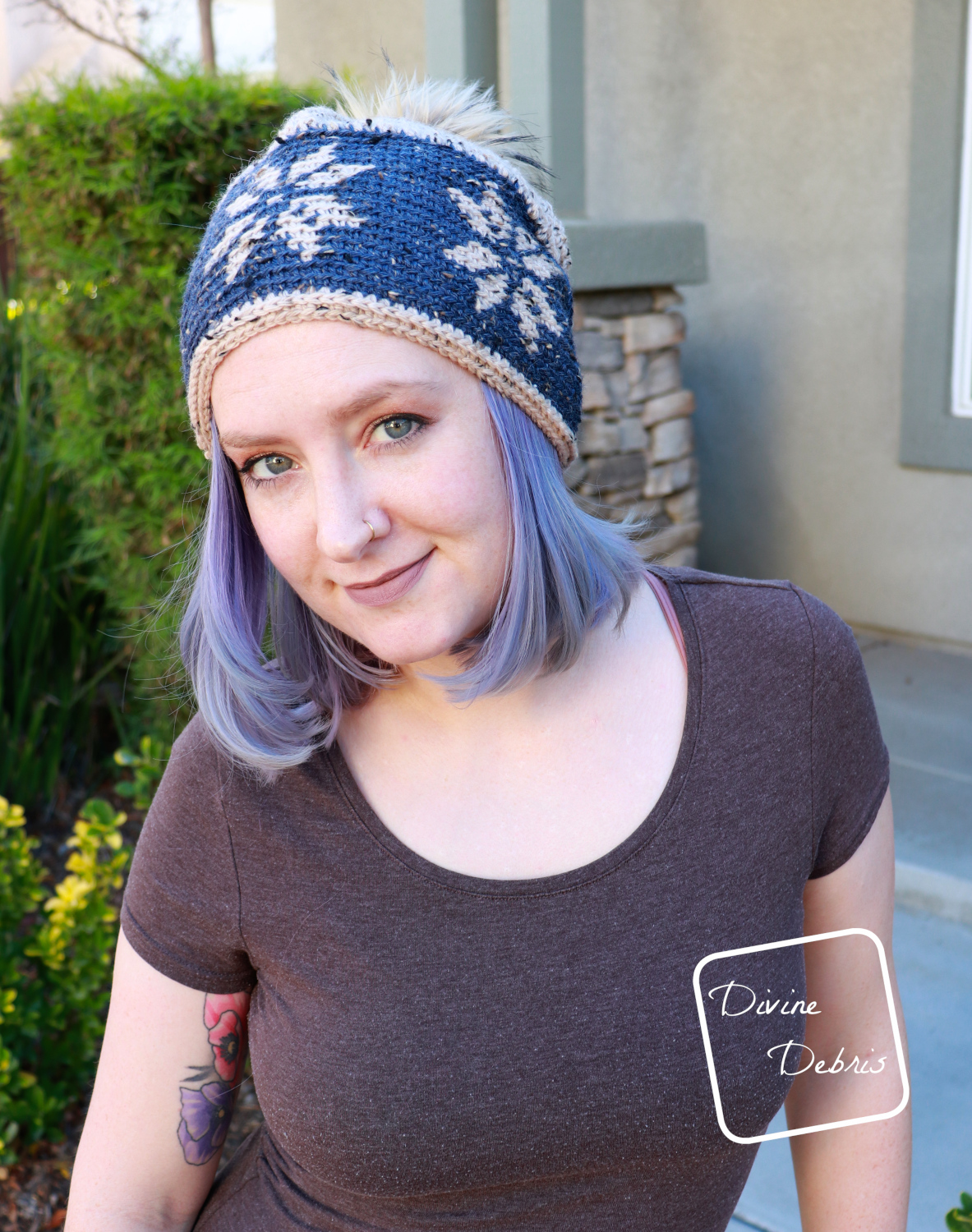 Dancing Snowflakes Beanie free crochet pattern by Divine Debris