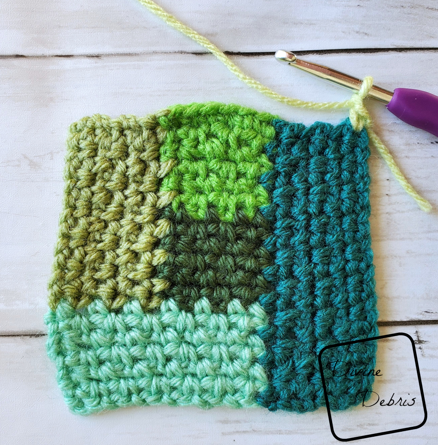 Linen Log Cabin Square a free crochet pattern by DivineDebris.com