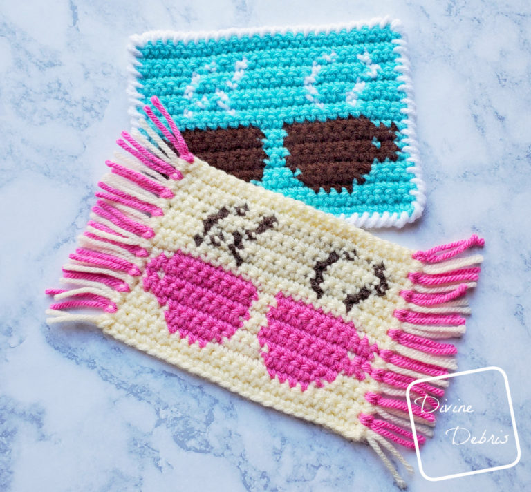 Cute Cups Mug Rug free crochet pattern by DivineDebris.com - Divine Debris
