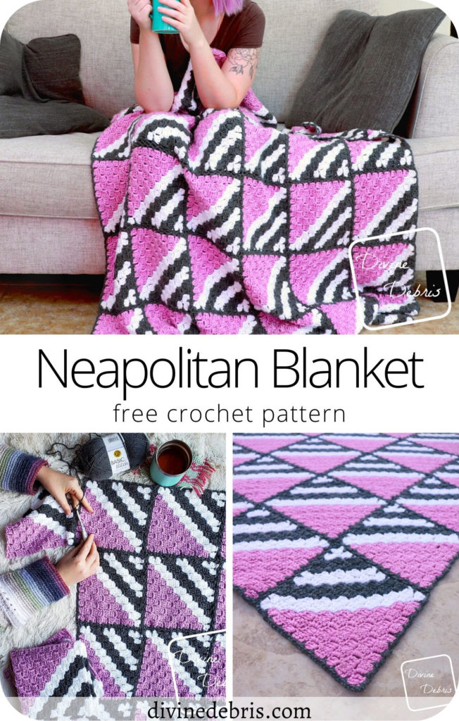 Neapolitan Blanket free crochet pattern by DivineDebris.com
