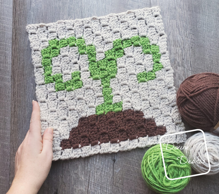 Plant C2C CAL – C2C Seedling Afghan Square Free Crochet Pattern