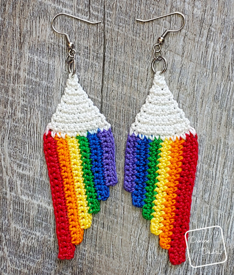 Cascade Rainbow Earrings Crochet Pattern by Divine Debris