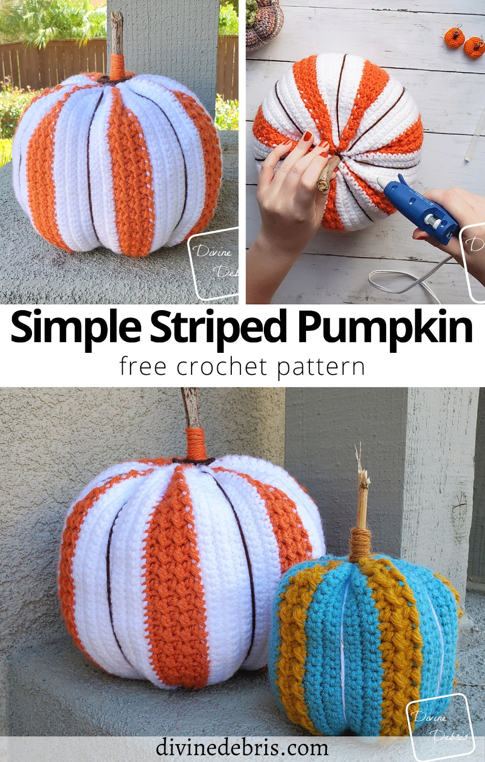 Simple Stripe Pumpkin Amigurumi free crochet pattern by Divine Debris ...