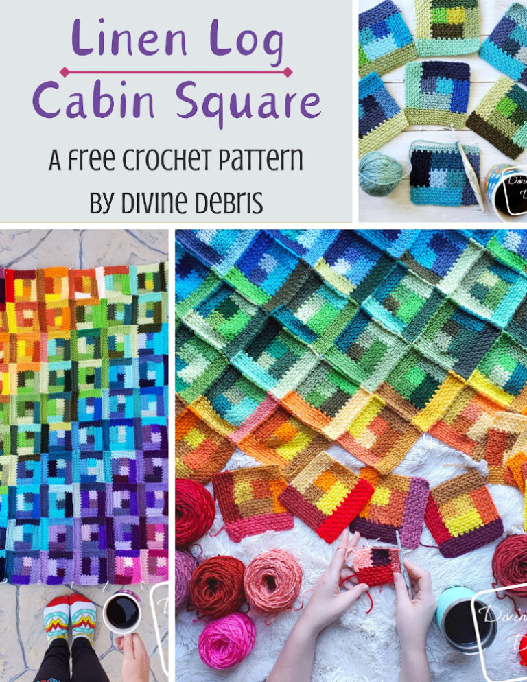 Linen Log Cabin Square a free crochet pattern by DivineDebris.com ...