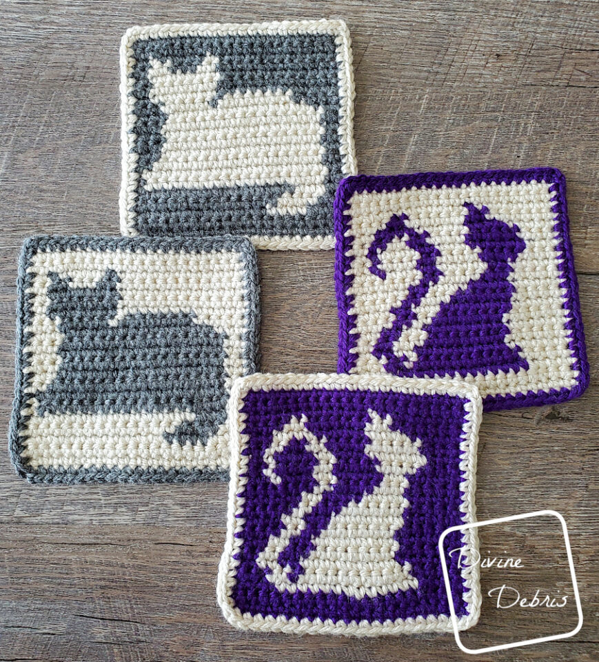 Free Cute Cats Squares crochet patterns by Divine Debris