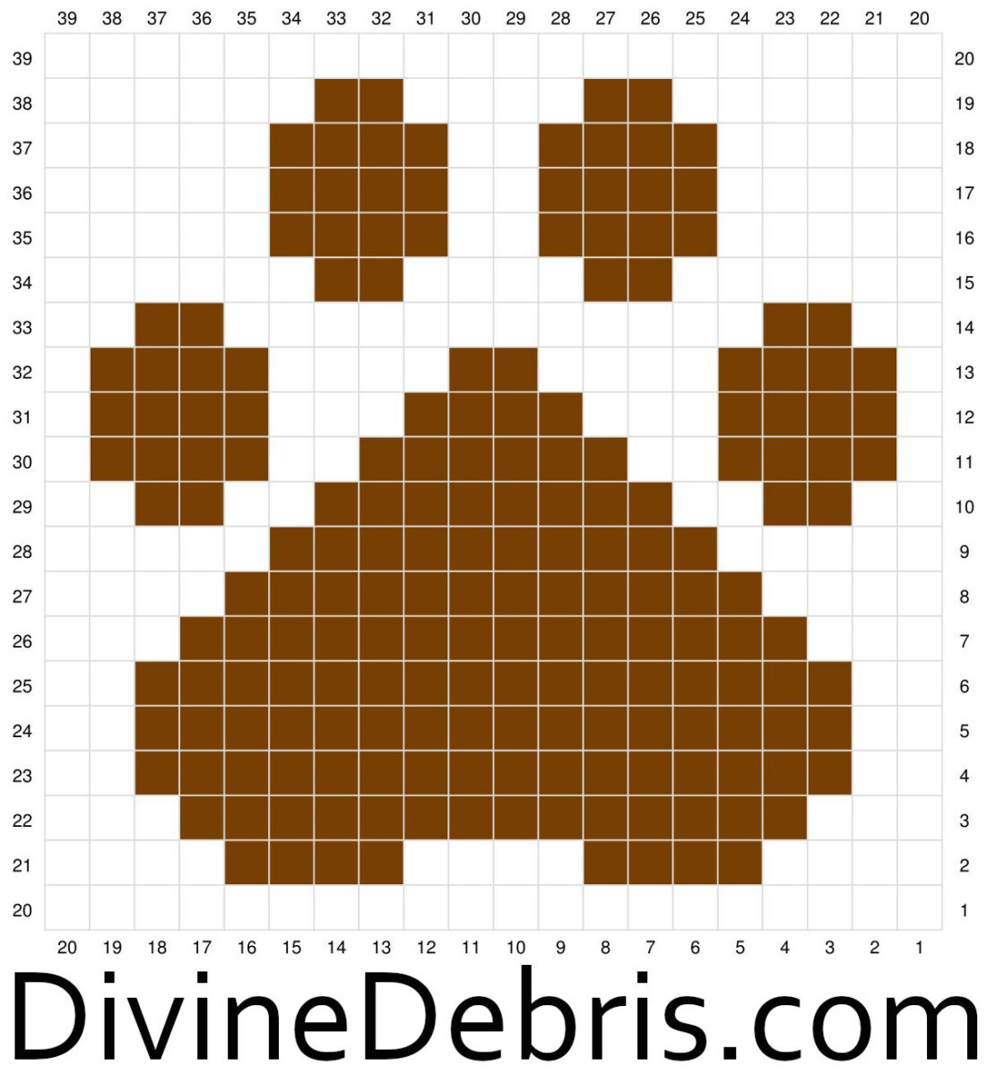 Cute Paw Print C2C Blanket Free Crochet Pattern Divine Debris
