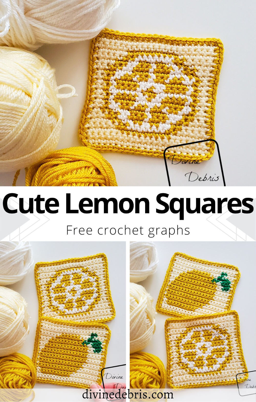 Free Cute Lemon Squares Crochet Patterns by Divine Debris
