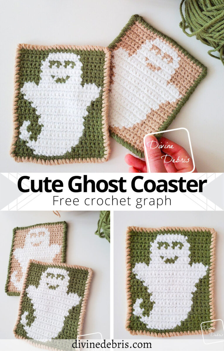 Free Cute Ghost Coaster Crochet Pattern - Summerween Special - Divine ...