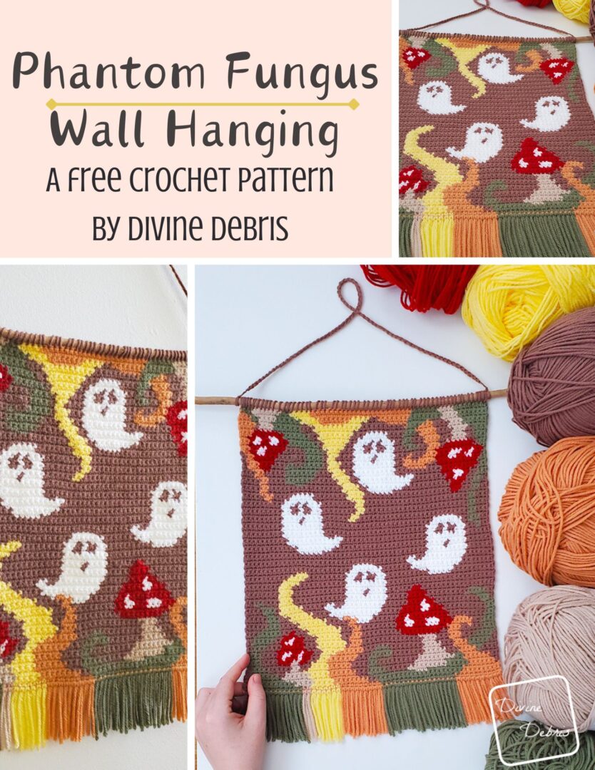 Free Phantom Fungus Wall Hanging Halloween Crochet Pattern