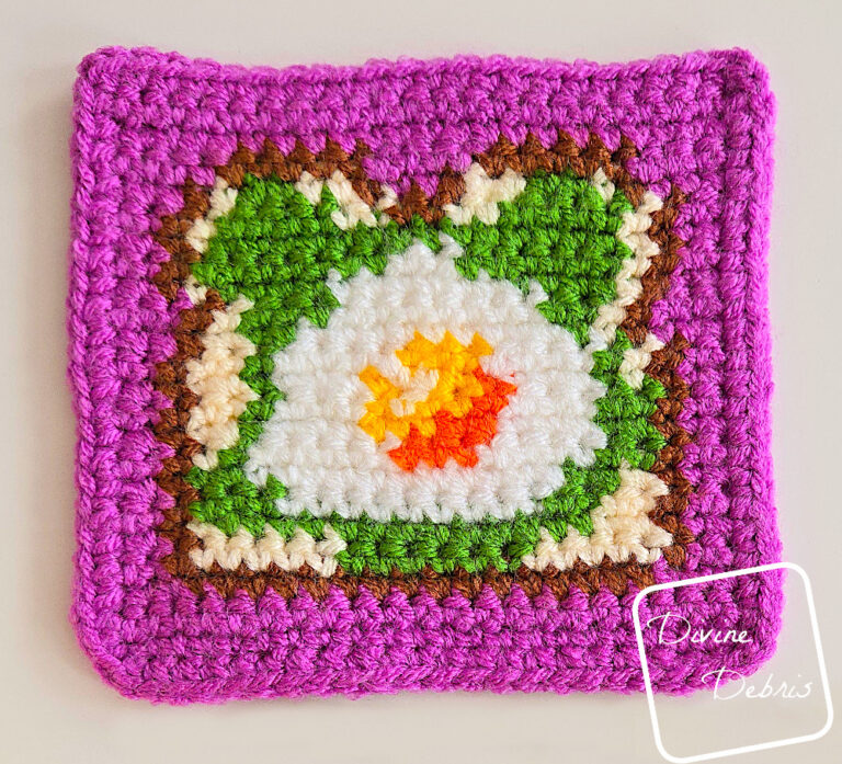 Avocado Egg and Jam Toast Squares Free Crochet Graphs - Divine Debris