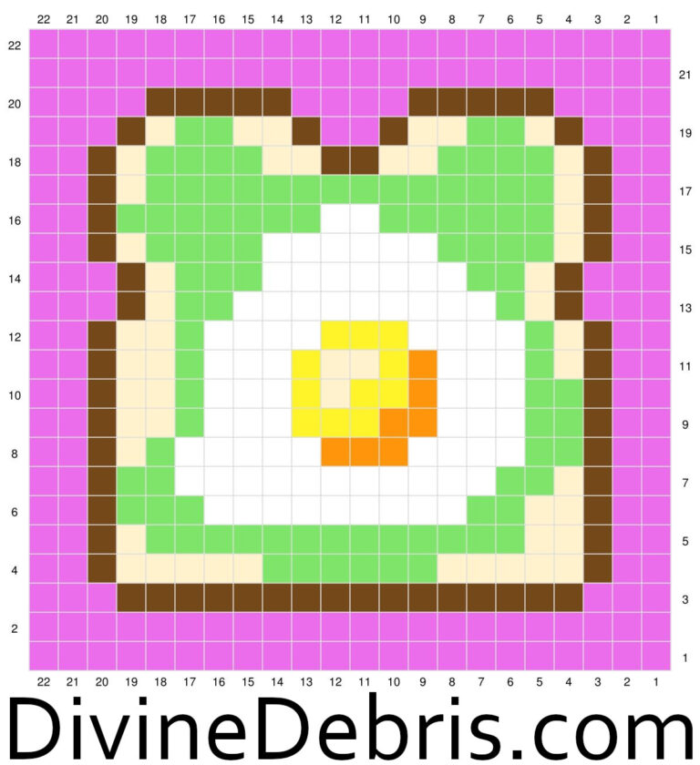 Avocado Egg and Jam Toast Squares Free Crochet Graphs - Divine Debris