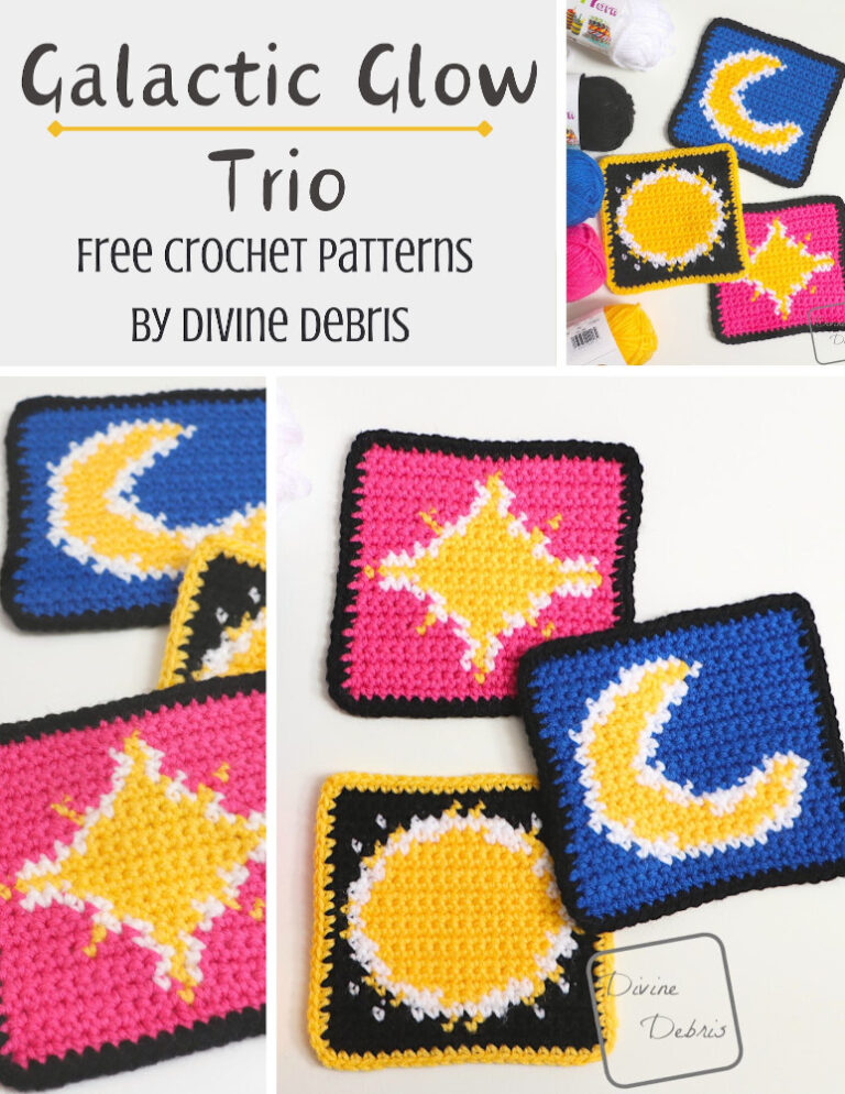 Free Galactic Glow Trio Crochet Patterns - Shine Like the Sky - Divine ...