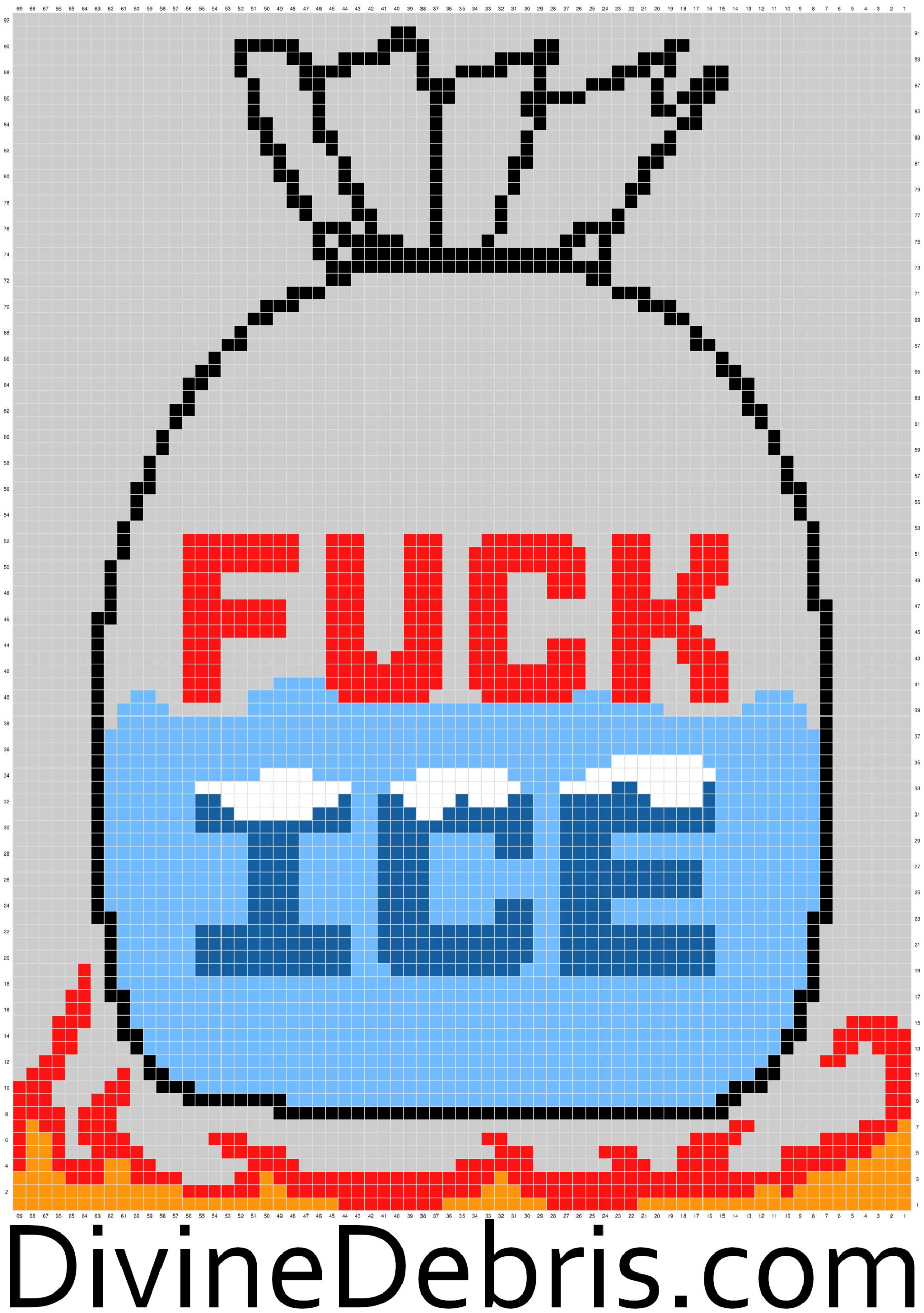 Fuck Ice Wall Hanging Free Crochet Pattern Graph - Divine Debris